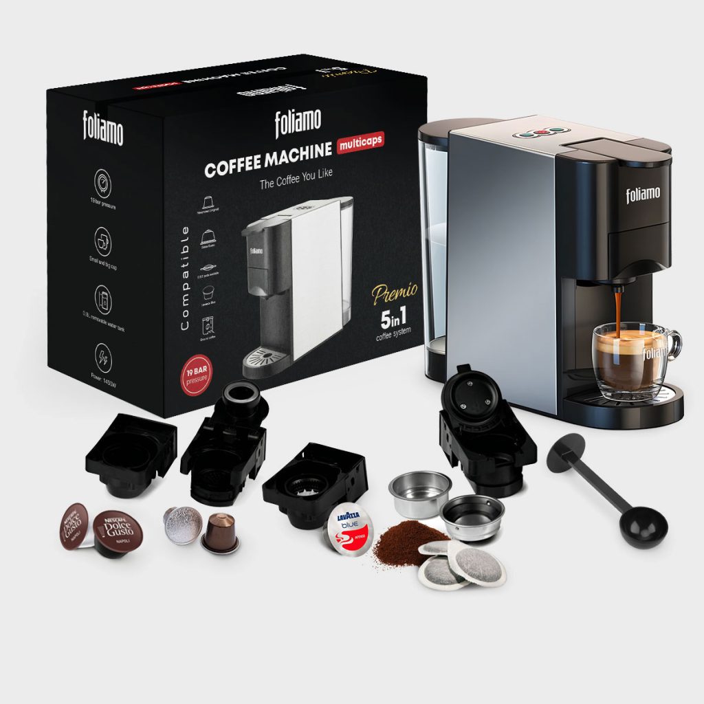 Кафемашина Foliamo Multicaps Premio 5в1 – Кафето, което харесваш – Foliamo